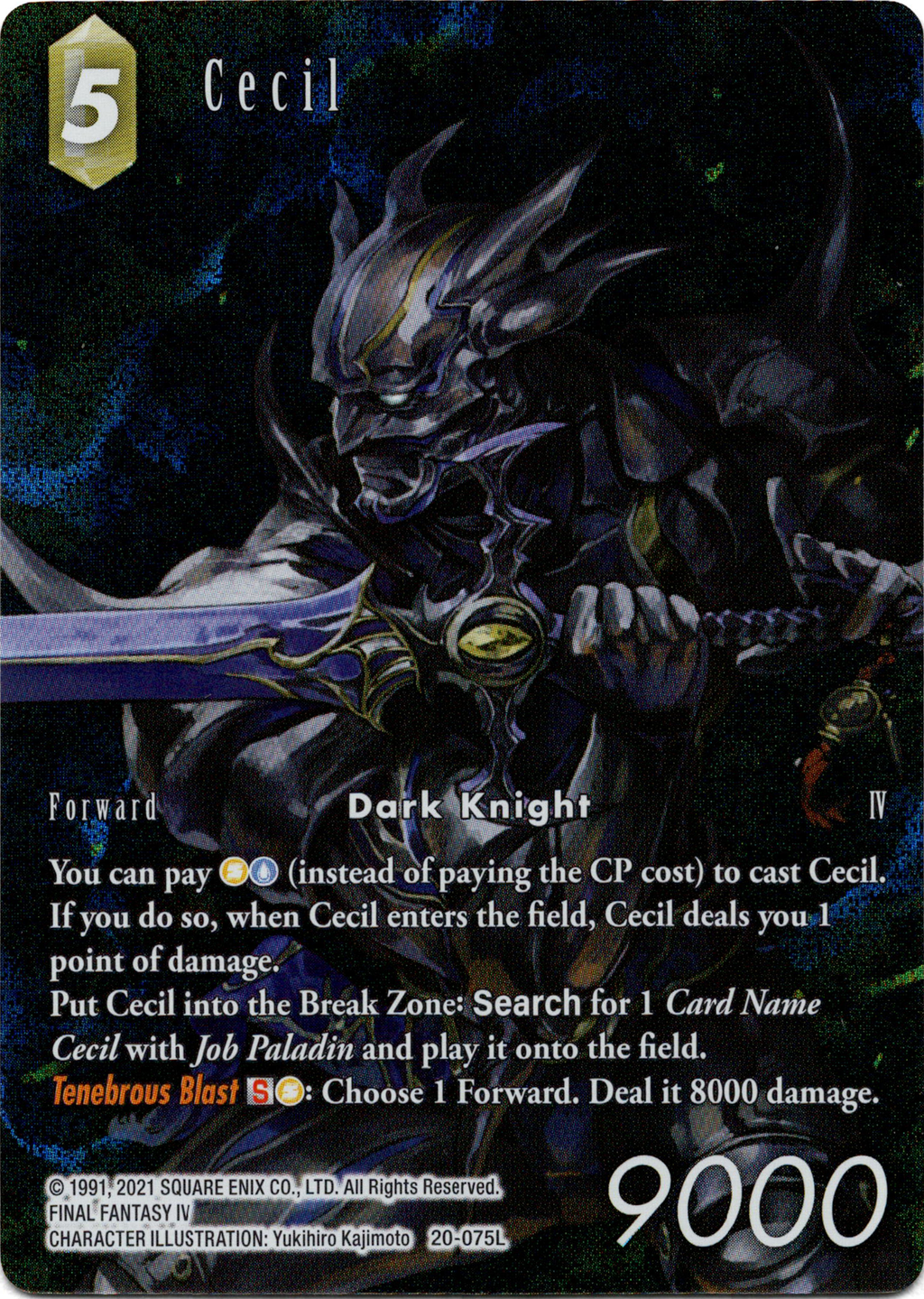 Cecil Full Art - 20-075L - Dawn of Heroes - Foil – Card Cavern Trading ...