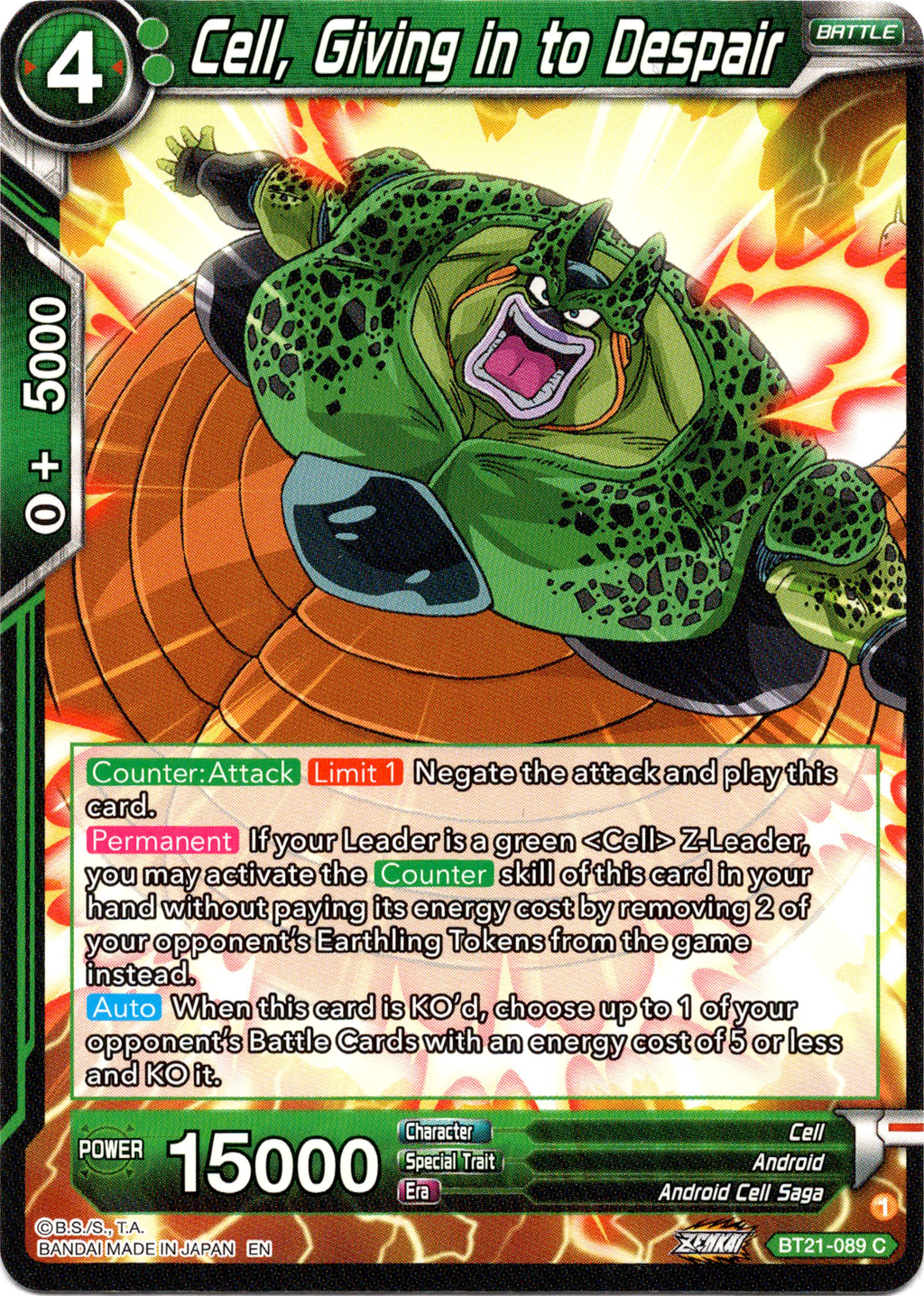 Cell, Giving in to Despair - BT21-089 - Wild Resurgence – Card Cavern ...