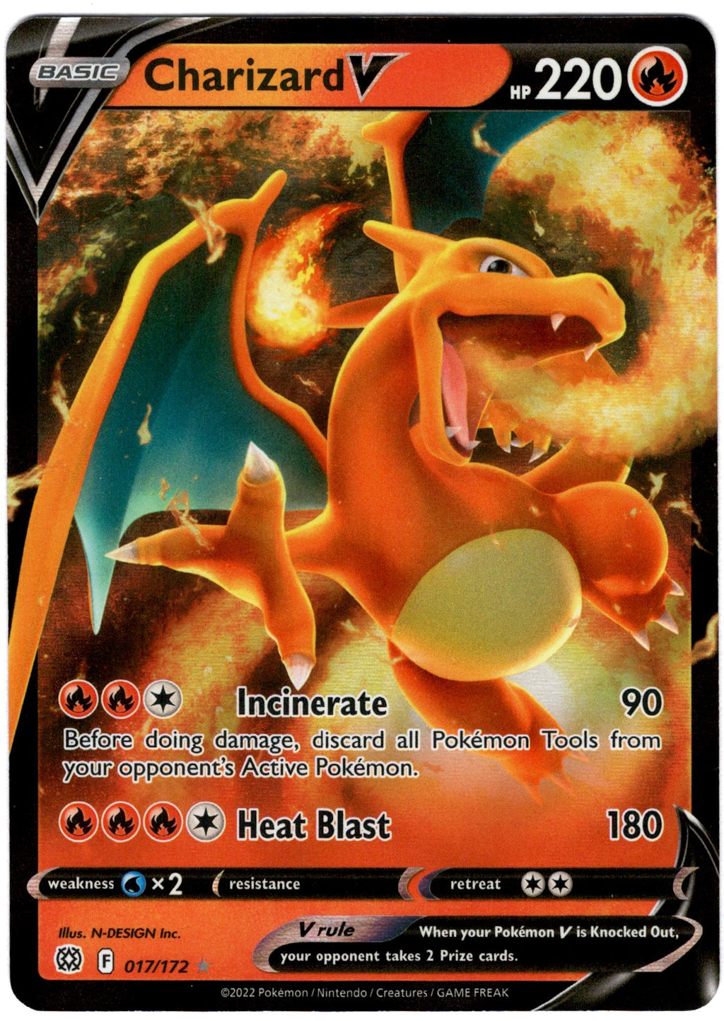 Charizard V - 017/172 - Brilliant Stars - Holo – Card Cavern Trading ...