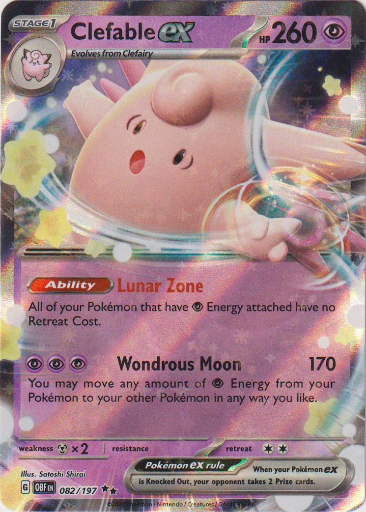 Clefable ex - 082/197 - Obsidian Flames - Holo – Card Cavern Trading ...