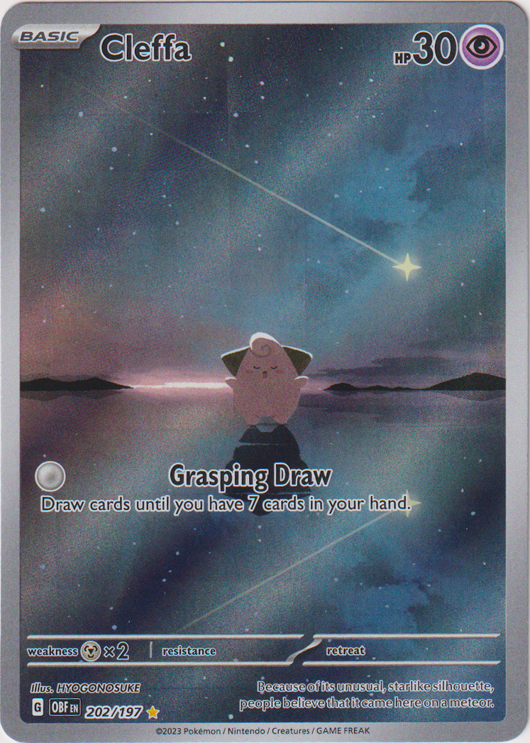 Cleffa - 202/197 - Obsidian Flames - Holo – Card Cavern Trading Cards, LLC