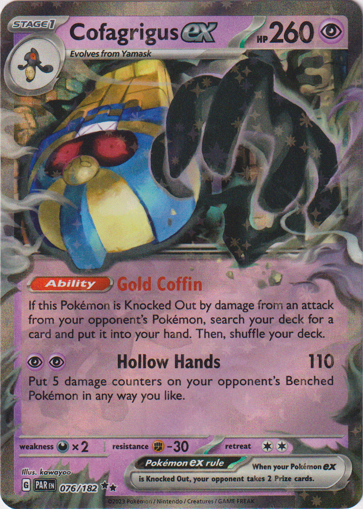 Cofagrigus ex - 076/182 - Paradox Rift - Holo – Card Cavern Trading ...