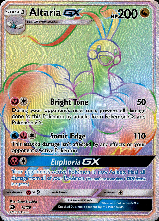 Altaria GX Hyper Rare - 72/70 - Dragon Majesty - Holo – Card Cavern ...