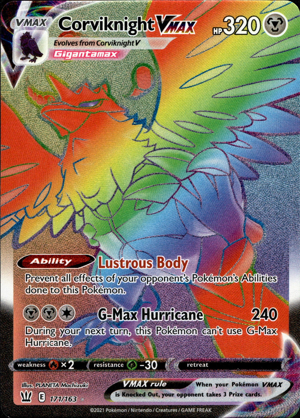Corviknight VMAX Hyper Rare - 171/163 - Battle Styles – Card Cavern ...