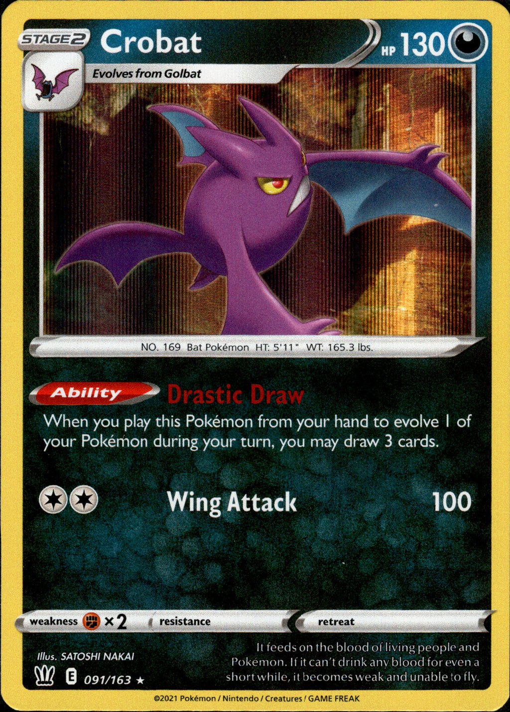 Crobat - 091/163 - Battle Styles - Holo – Card Cavern Trading Cards, LLC