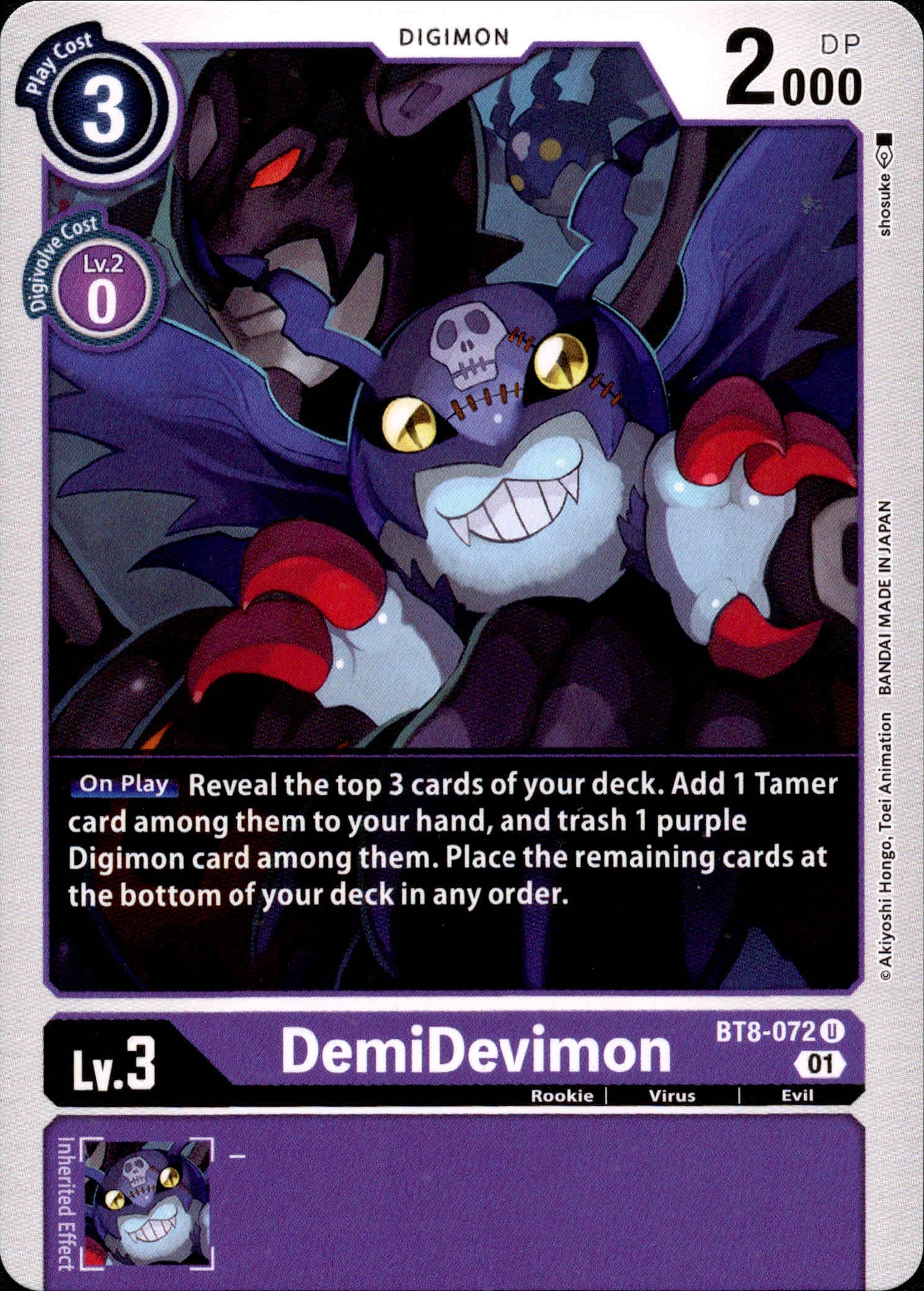 DemiDevimon - BT8-072 U - New Awakening – Card Cavern Trading Cards, LLC