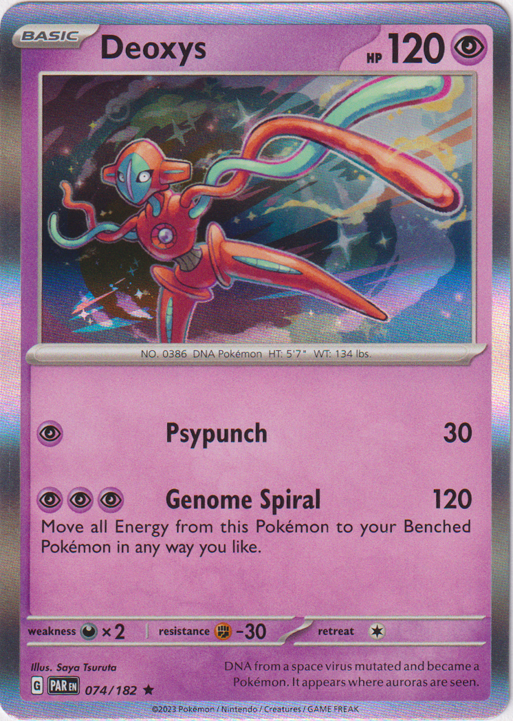 Deoxys - 074/182 - Paradox Rift - Holo – Card Cavern Trading Cards, LLC