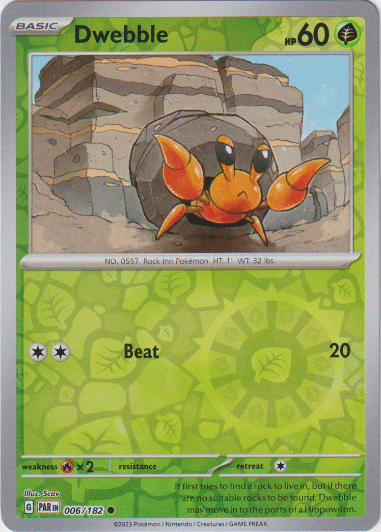 Dwebble - 006/182 - Paradox Rift - Reverse Holo – Card Cavern Trading ...