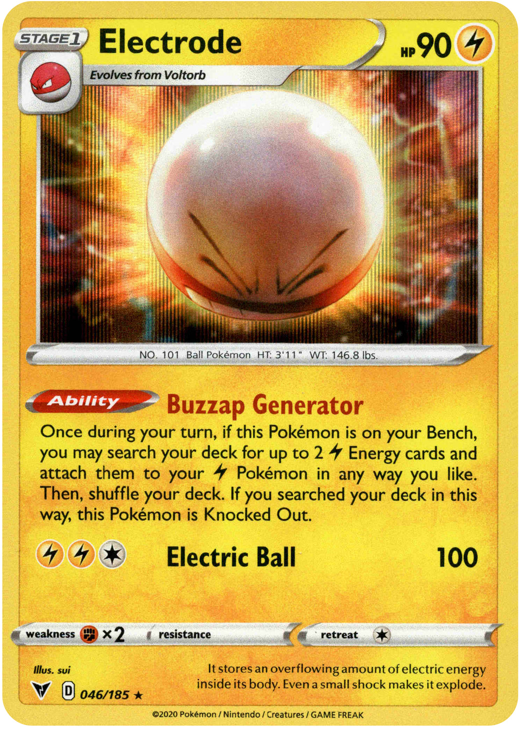 Electrode - 046/185 - Vivid Voltage - Holo – Card Cavern Trading Cards, LLC