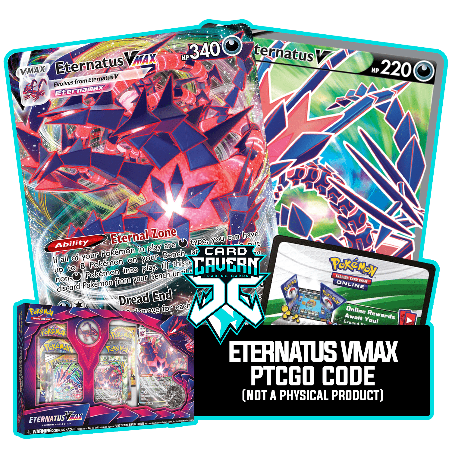 Eternatus VMax Premium Collection - PTCGL Code – Card Cavern Trading ...