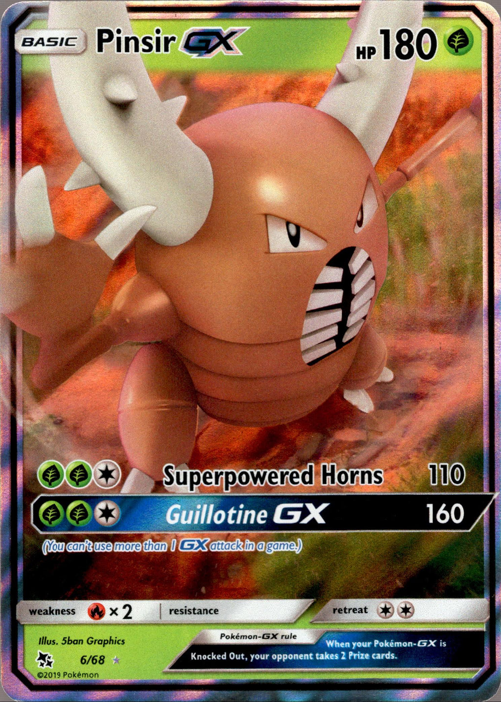 Pinsir GX - 6/68 - Hidden Fates - Holo – Card Cavern Trading Cards, LLC