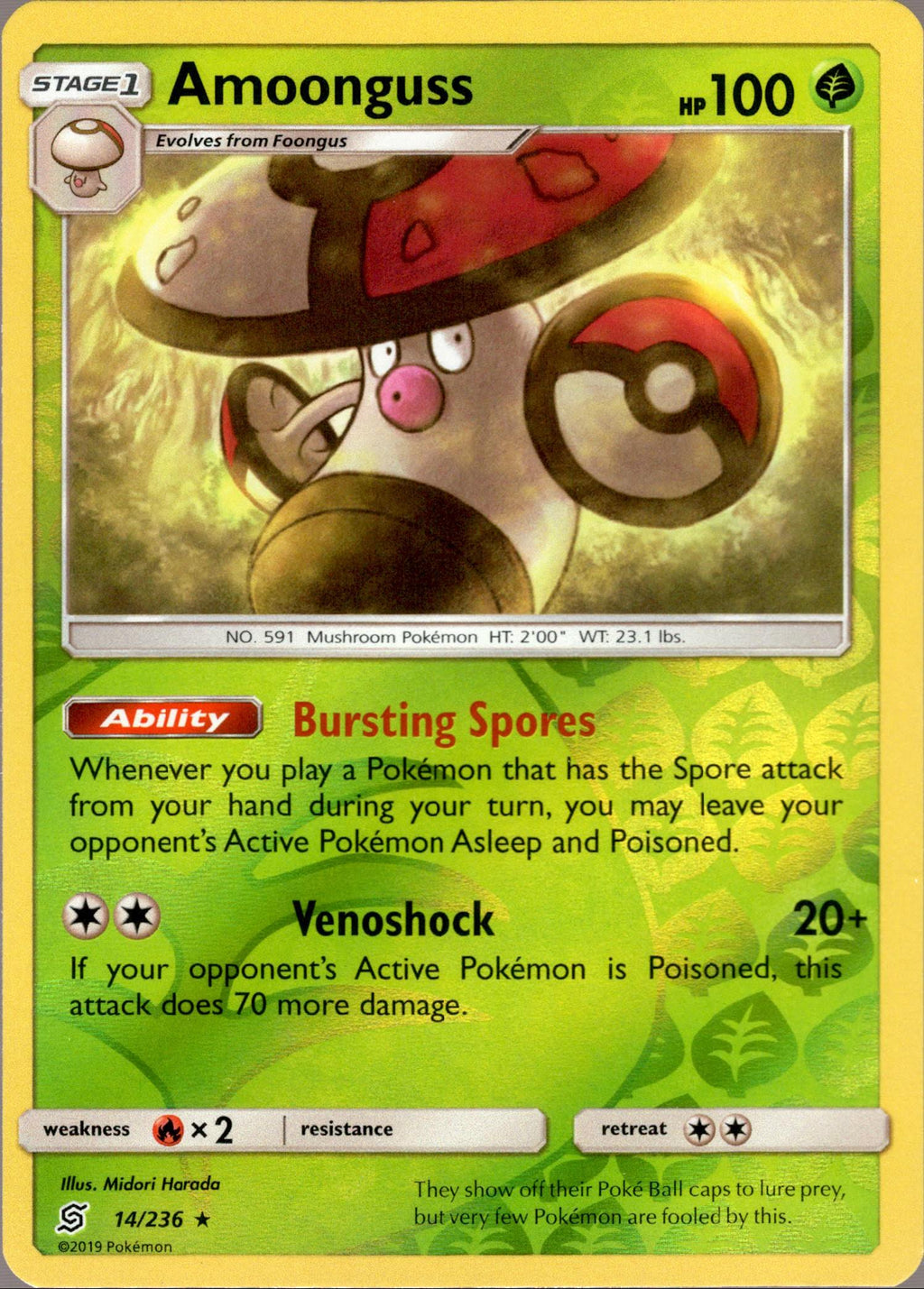 Amoonguss - 14/236 - Unified Minds - Reverse Holo – Card Cavern Trading ...