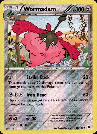 Wormadam - 59/124 - Fates Collide - Reverse Holo – Card Cavern Trading ...