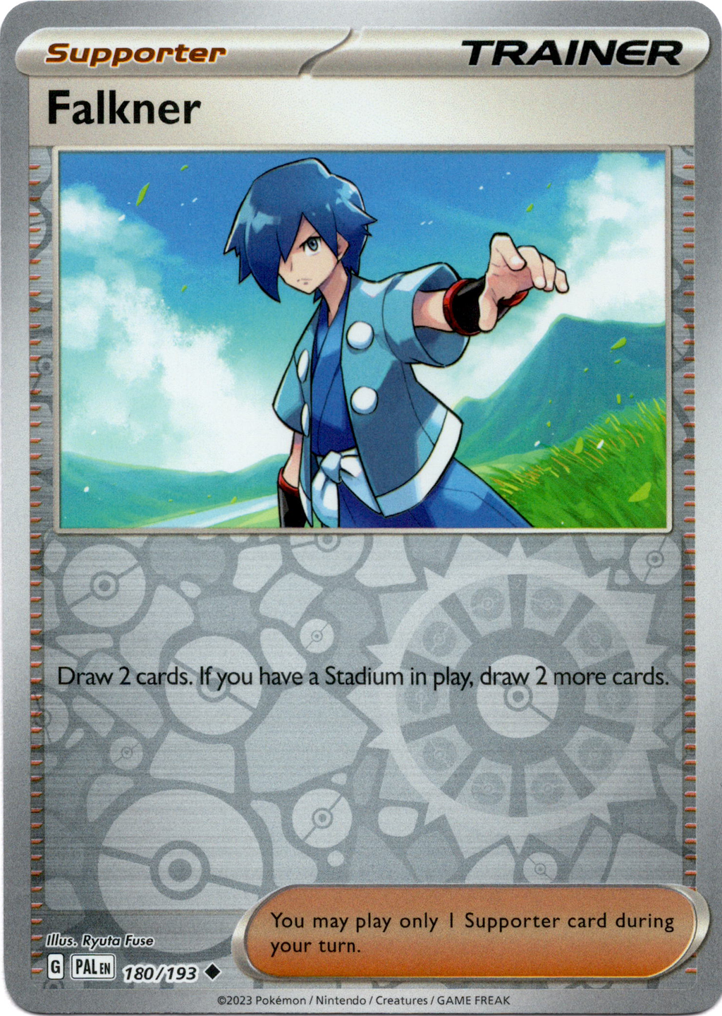 Falkner - 180/193 - Paldea Evolved - Reverse Holo – Card Cavern Trading ...