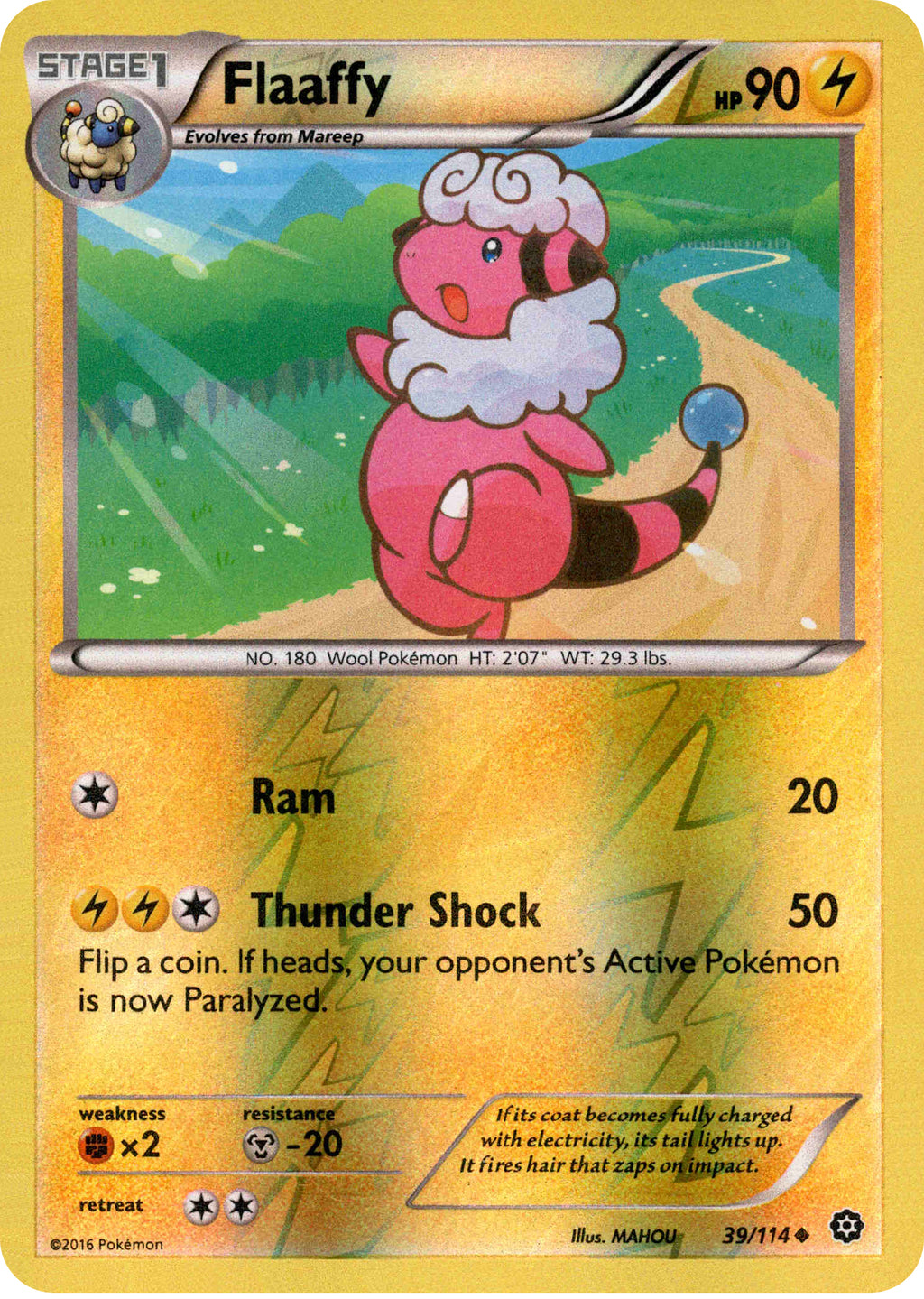 Flaaffy - 39/114 - Steam Siege - Reverse Holo – Card Cavern Trading ...