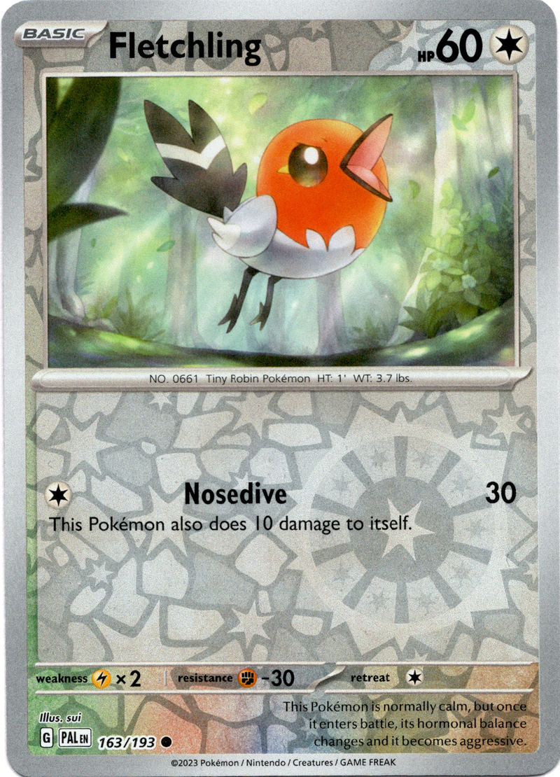 Fletchling - 163/193 - Paldea Evolved - Reverse Holo – Card Cavern ...