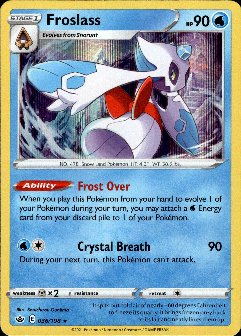Froslass - 036/198 - Chilling Reign - Holo – Card Cavern Trading Cards, LLC