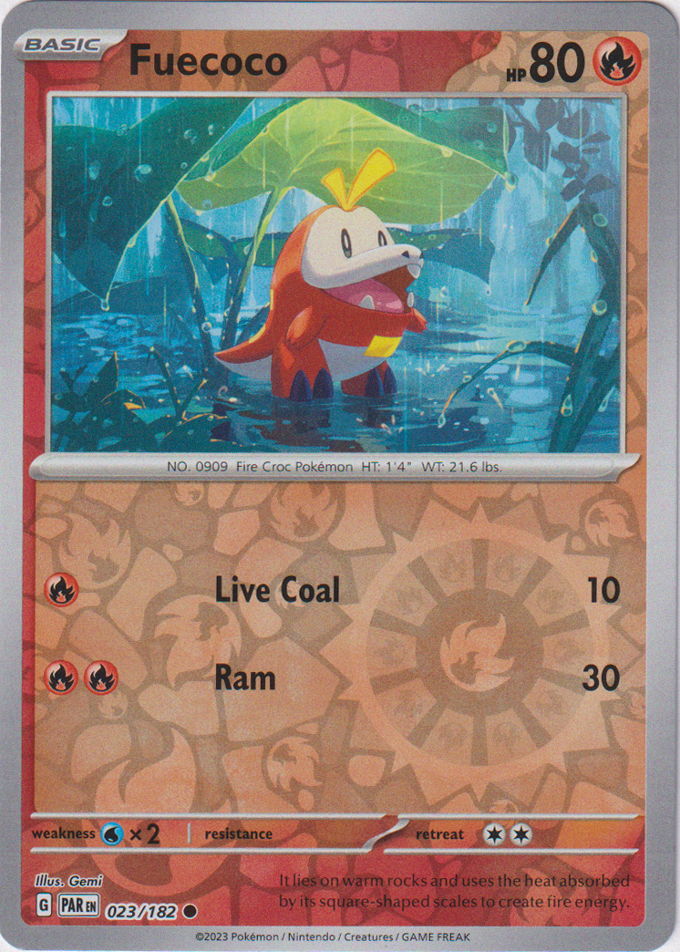 Fuecoco - 023/182 - Paradox Rift - Reverse Holo – Card Cavern Trading ...