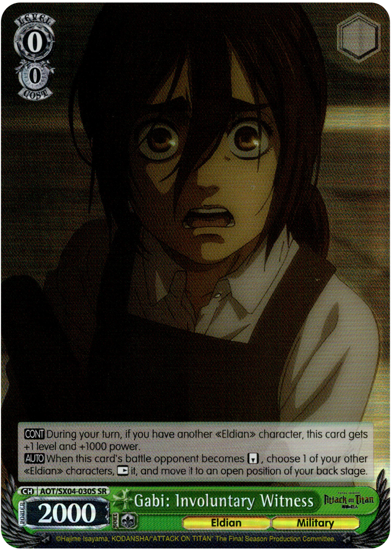 Gabi: Involuntary Witness - AOT/SX04-030S SR – Card Cavern Trading Cards, LLC
