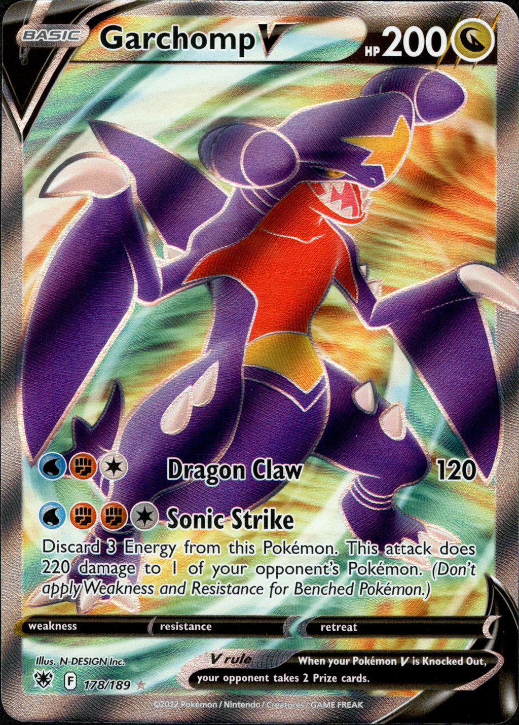 Garchomp V Full Art - 178/189 - Astral Radiance - Holo – Card Cavern ...