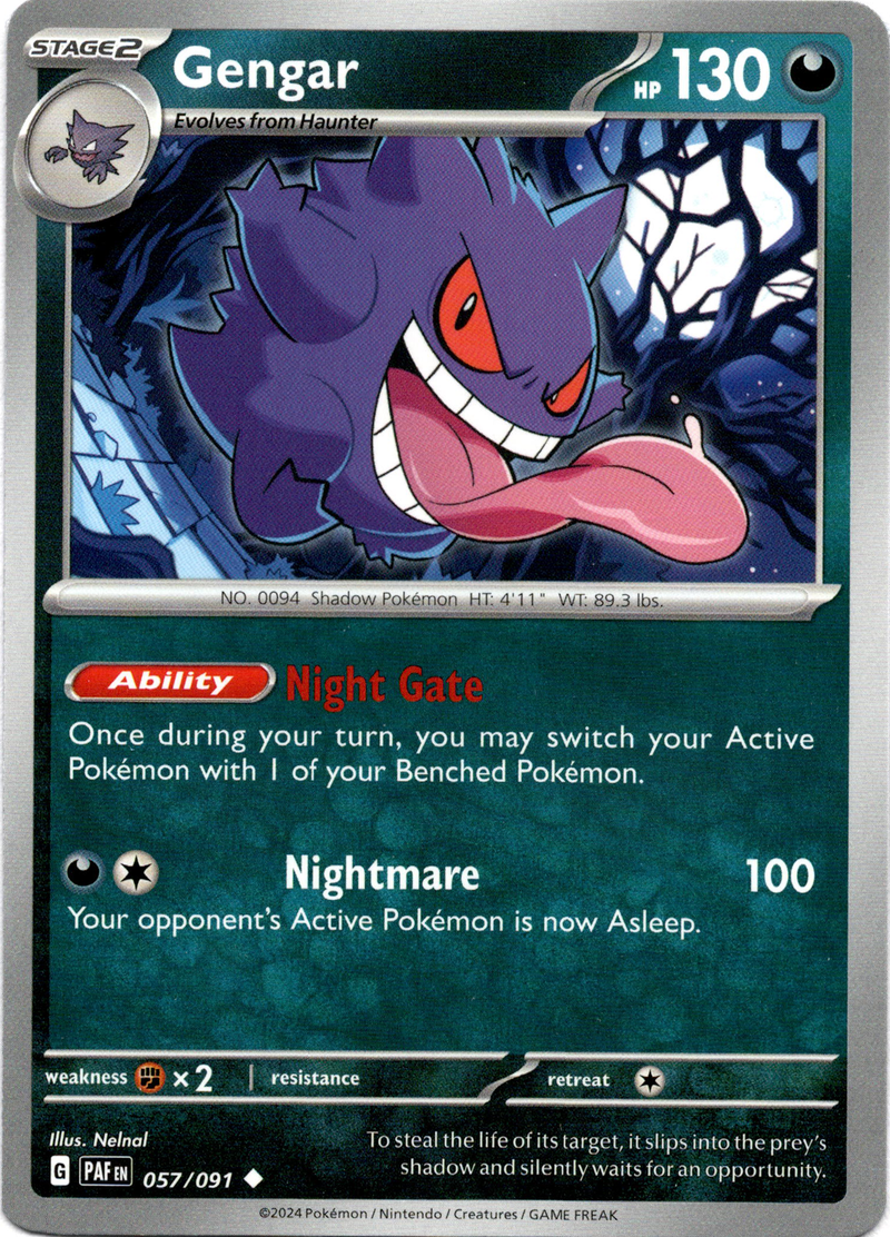 Gengar - 057/091 - Paldean Fates – Card Cavern Trading Cards, LLC