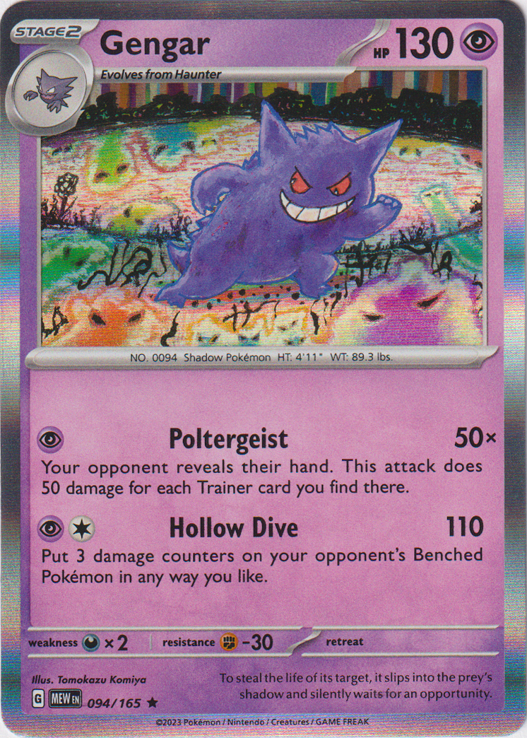 Gengar - 094/165 - Scarlet & Violet 151 - Holo – Card Cavern Trading ...