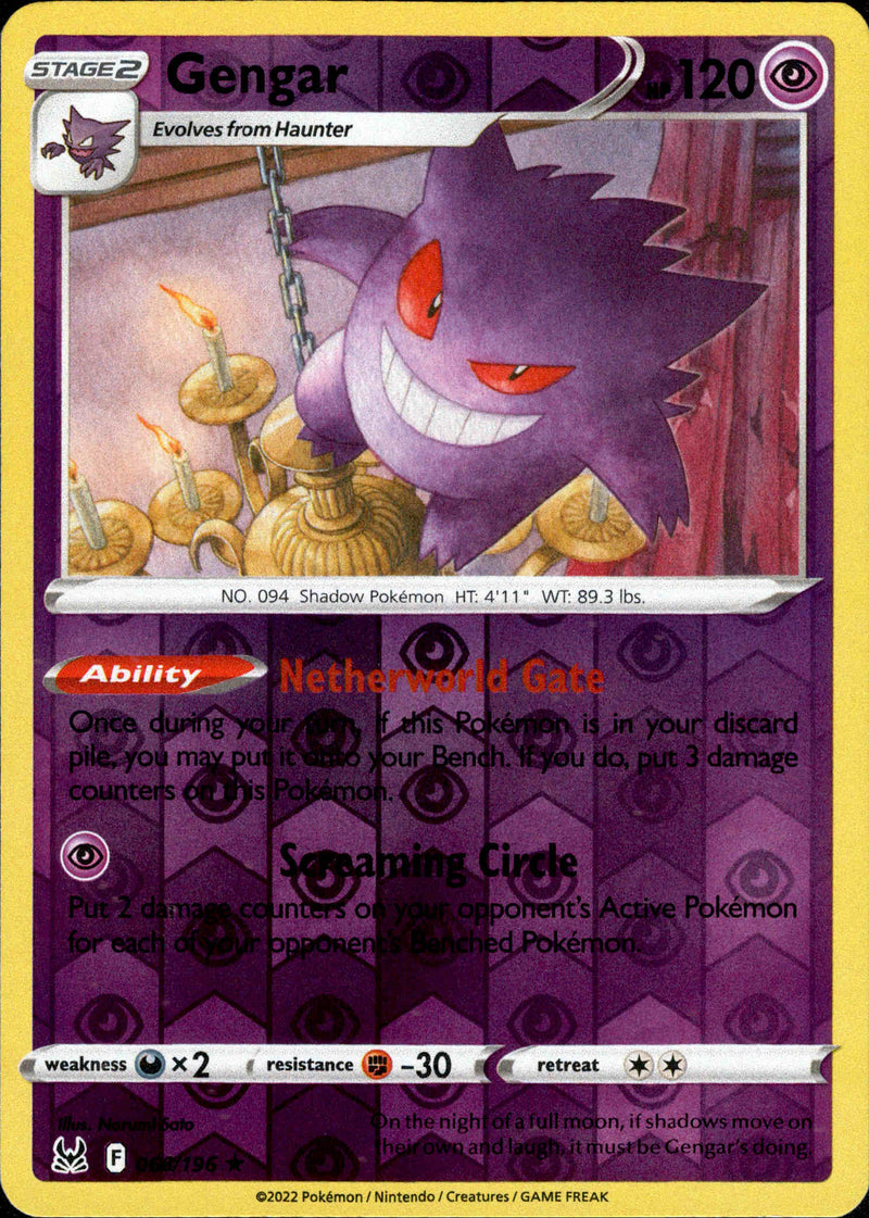 Gengar - 066/196 - Lost Origin - Reverse Holo – Card Cavern Trading ...