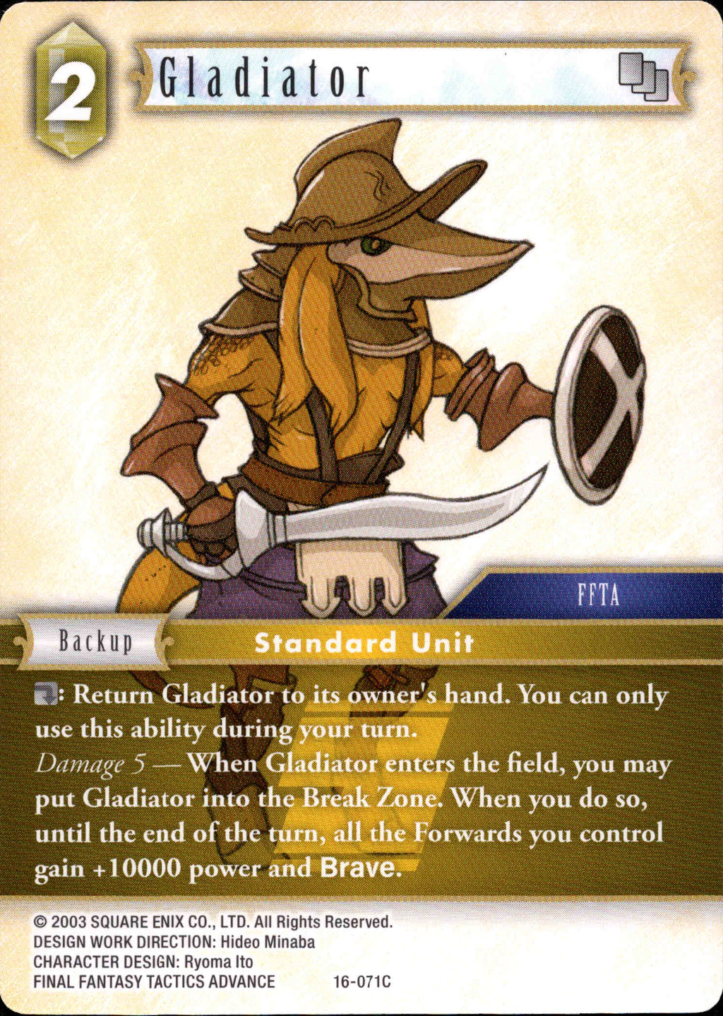 Gladiator - 16-071C - Emissaries of Light – Card Cavern Trading Cards, LLC