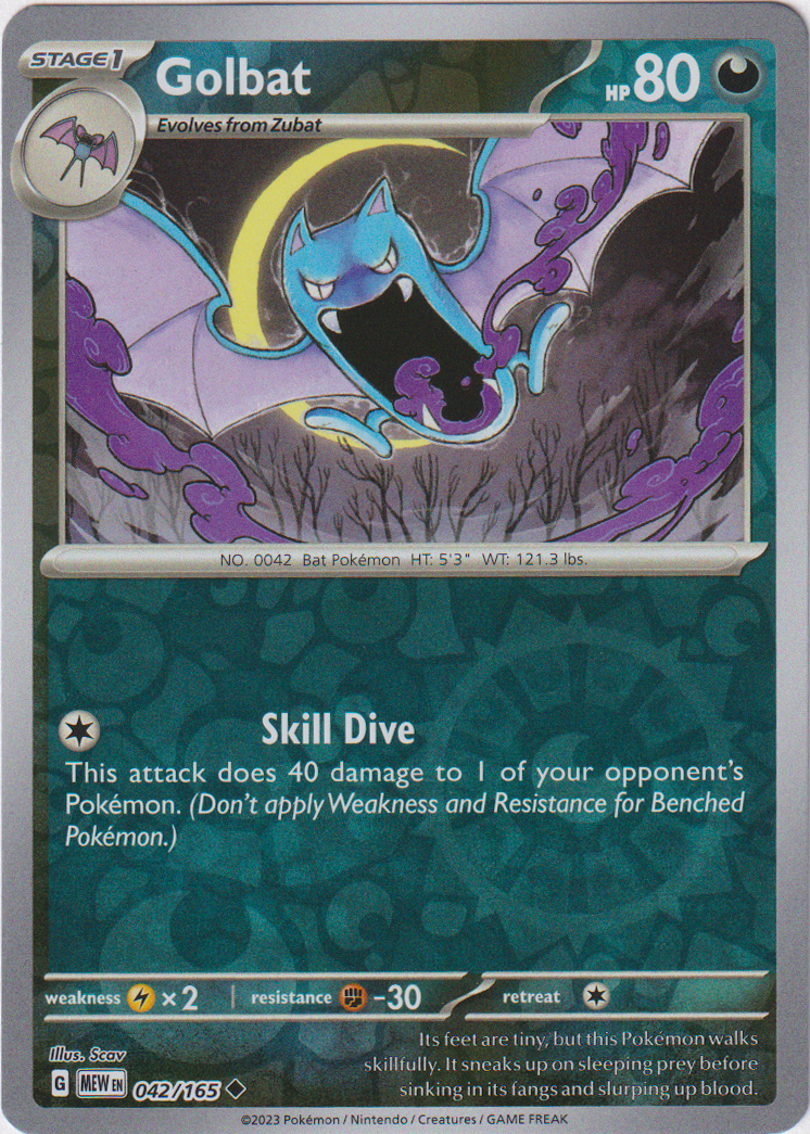 Golbat - 042/165 - Scarlet & Violet 151 - Reverse Holo – Card Cavern ...