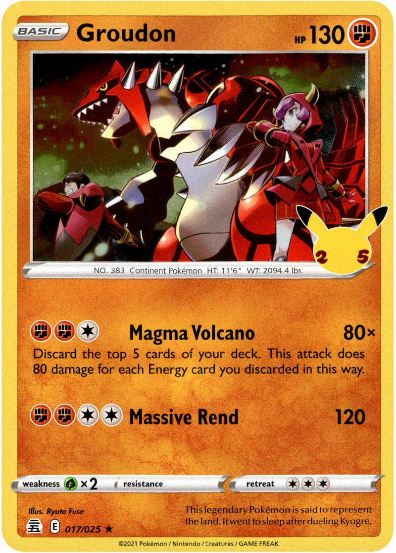 Groudon - 017/025 - Celebrations - Holo – Card Cavern Trading Cards, LLC