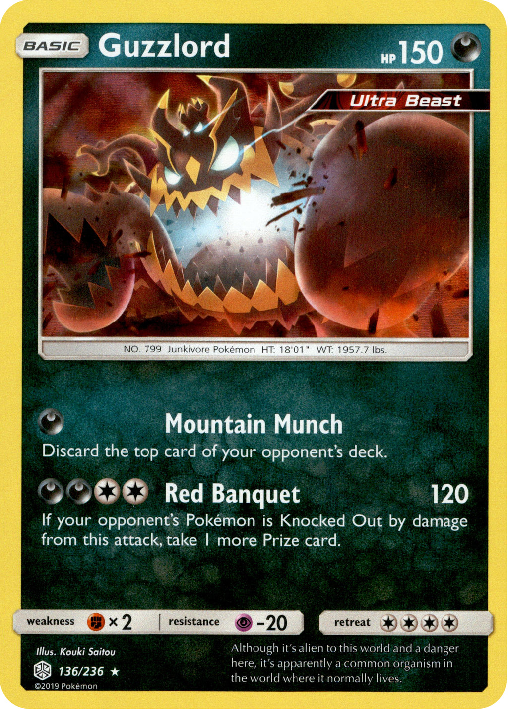 Guzzlord - 136/236 - Cosmic Eclipse - Holo – Card Cavern Trading Cards, LLC