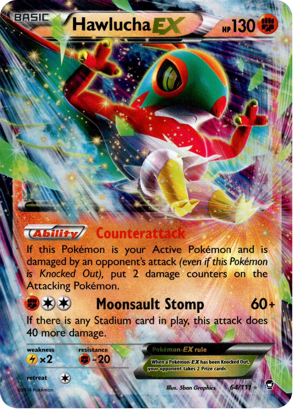 Hawlucha EX - 64/111 - Furious Fists - Holo – Card Cavern Trading Cards ...