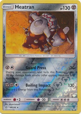 Heatran - 88/156 - Ultra Prism - Reverse Holo – Card Cavern Trading ...