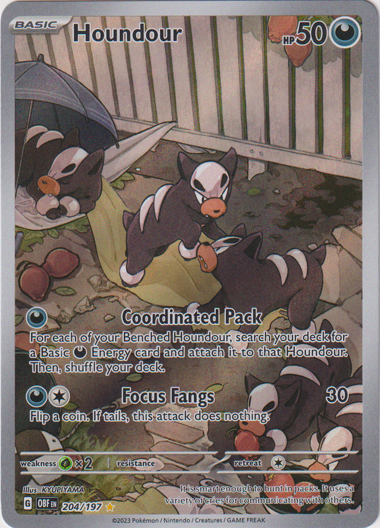 Houndour - 204/197 - Obsidian Flames - Holo – Card Cavern Trading Cards ...