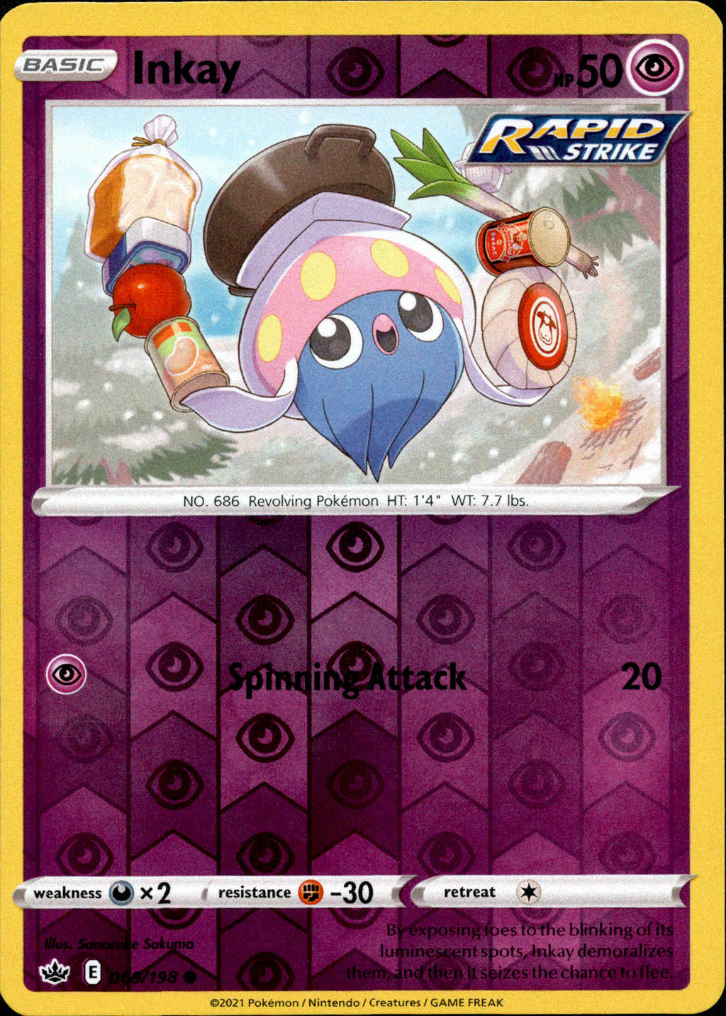 Inkay - 069/198 - Chilling Reign - Reverse Holo – Card Cavern Trading ...