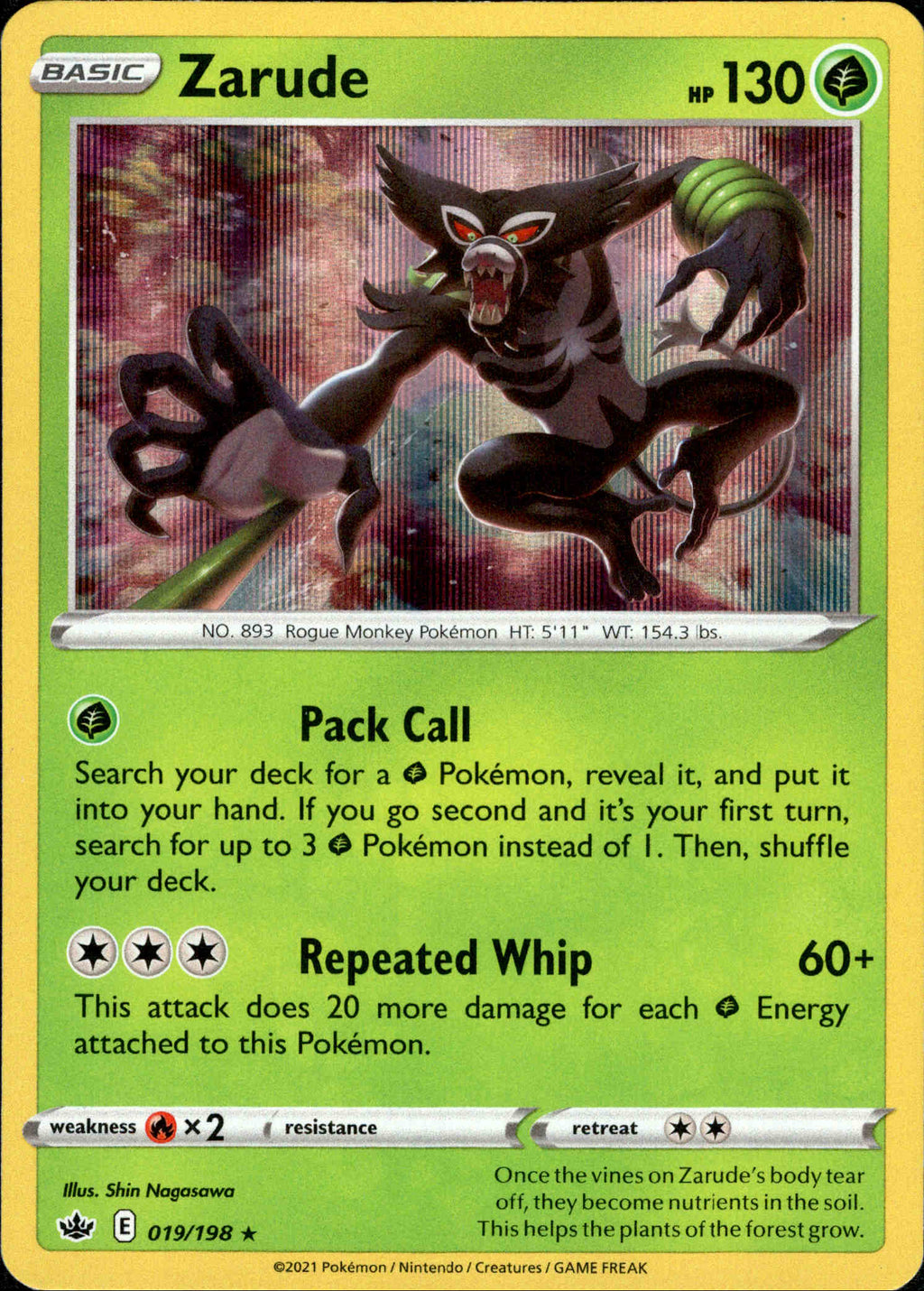 Zarude - 019/198 - Chilling Reign - Holo – Card Cavern Trading Cards, LLC