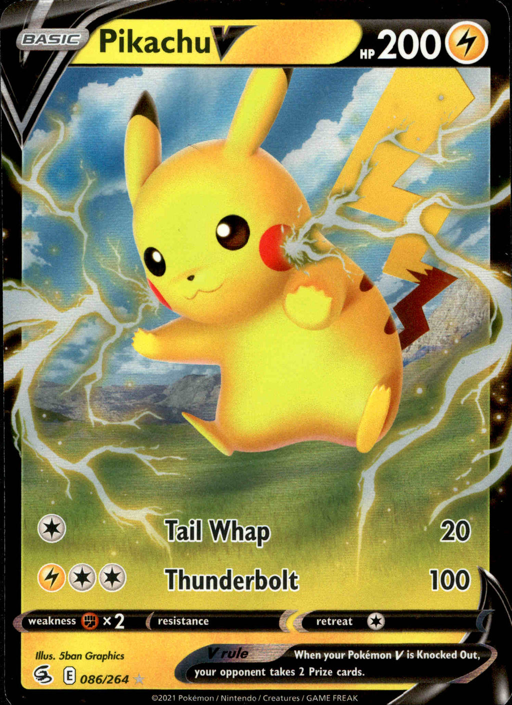 Pikachu V - 086/264 - Fusion Strike – Card Cavern Trading Cards, LLC