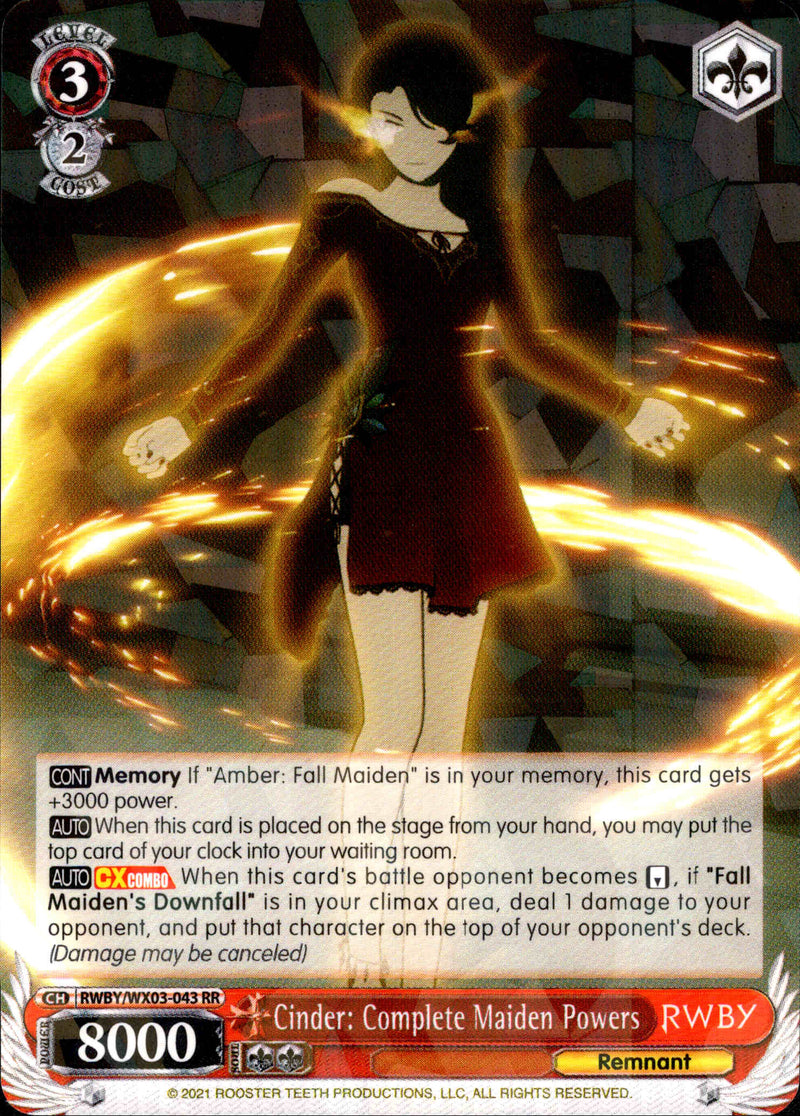 Cinder: Complete Maiden Powers - RWBY/WX03-043R - RWBY – Card Cavern ...