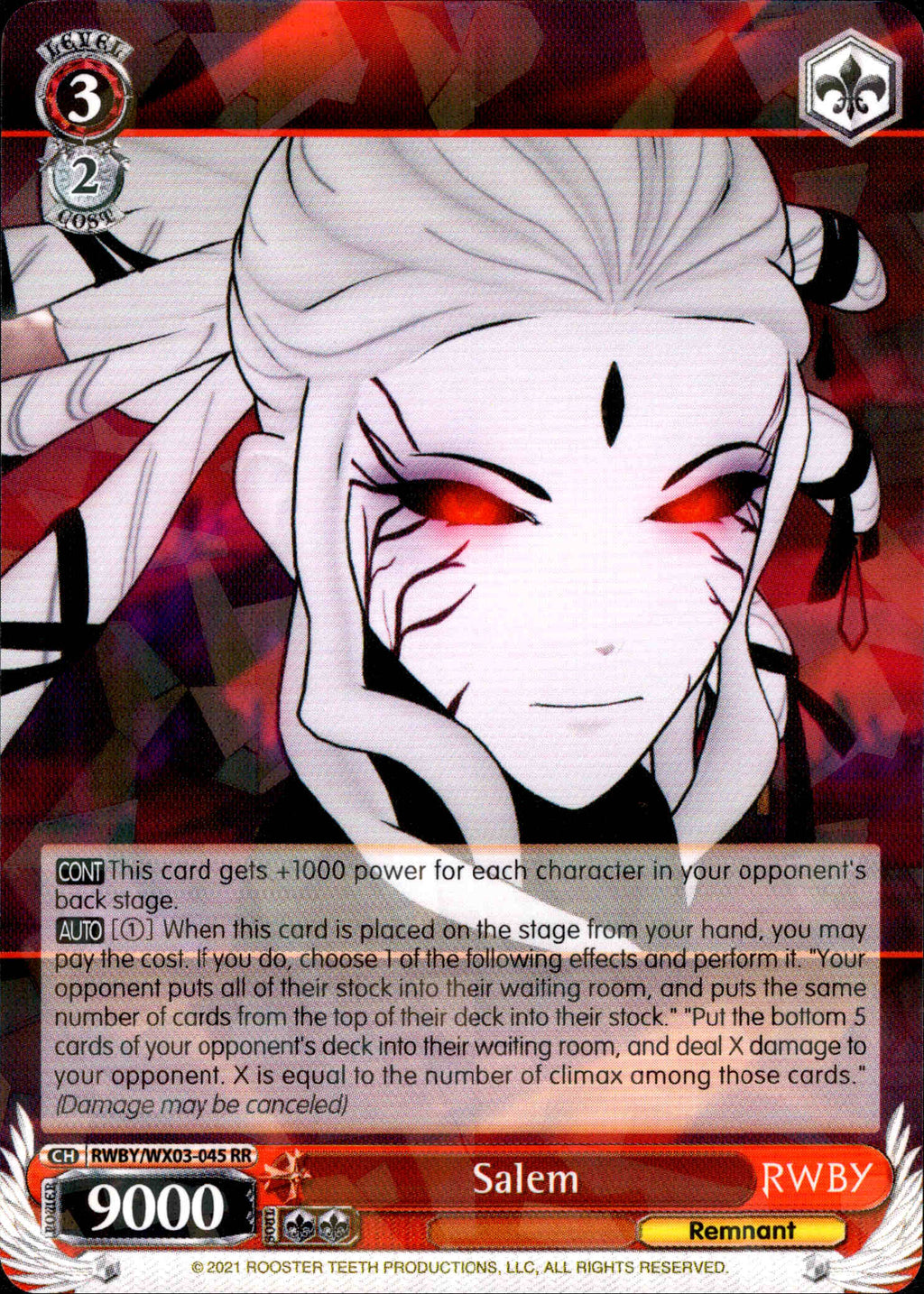Salem - RWBY/WX03-045R - RWBY – Card Cavern Trading Cards, LLC