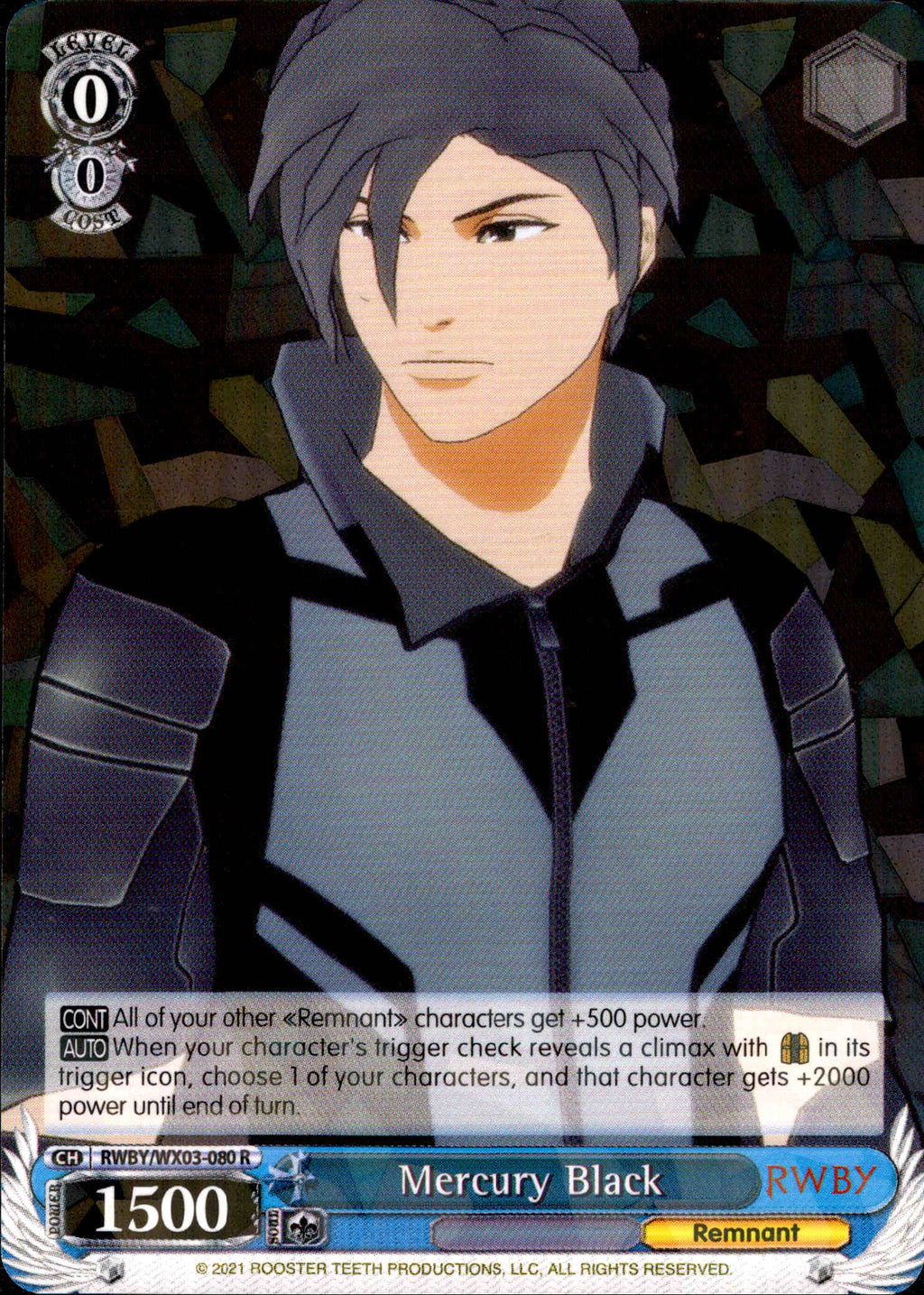 Mercury Black - RWBY/WX03-080 - RWBY – Card Cavern Trading Cards, LLC