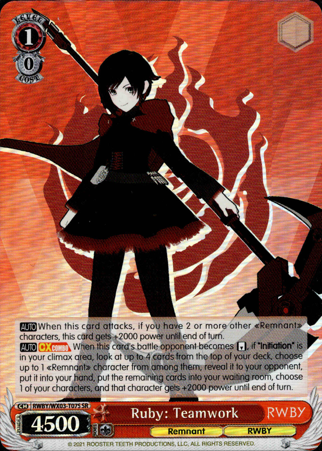 Ruby: Teamwork - RWBY/WX03-T07S - RWBY – Card Cavern Trading Cards, LLC