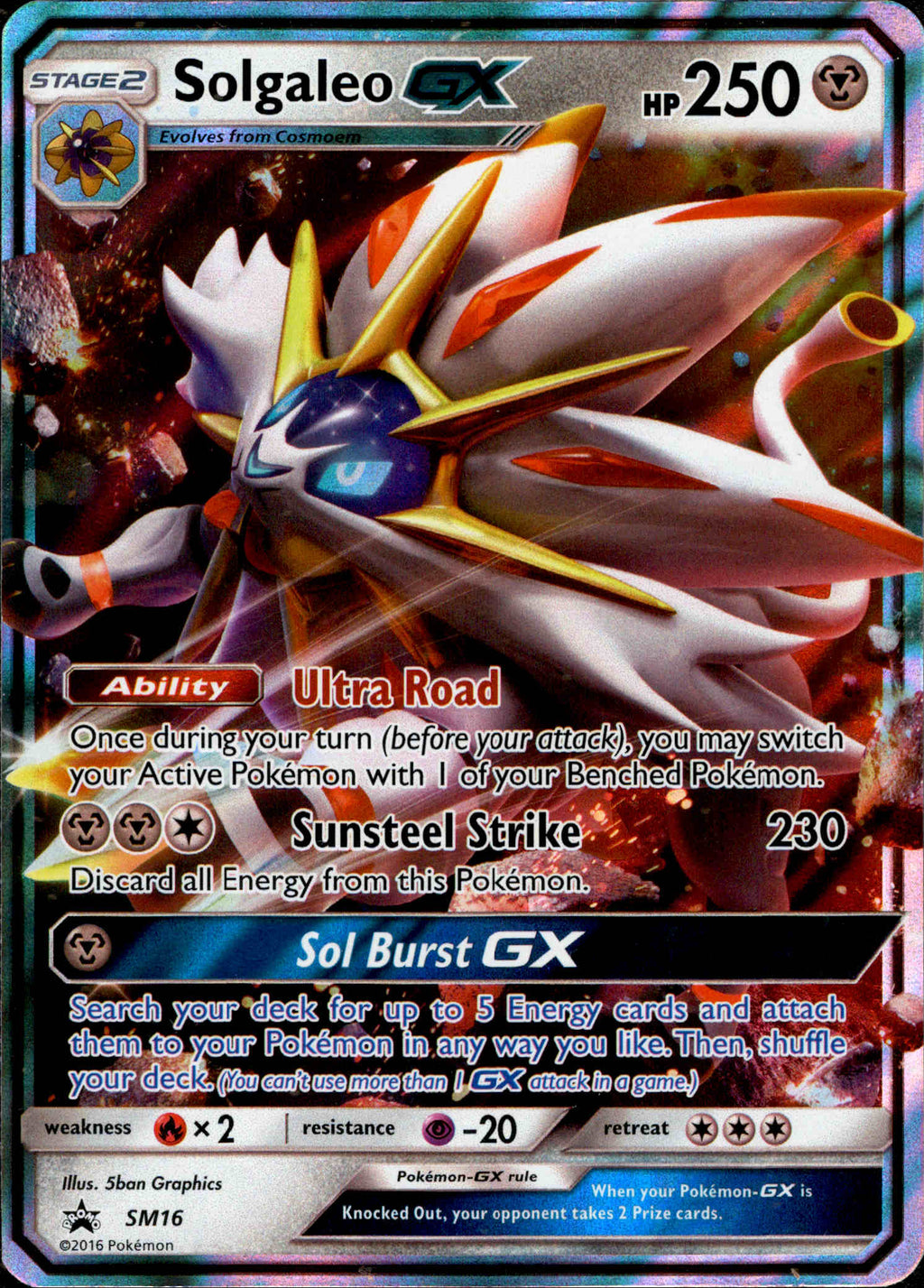 Solgaleo GX - SM16 - Sun & Moon Promo – Card Cavern Trading Cards, LLC