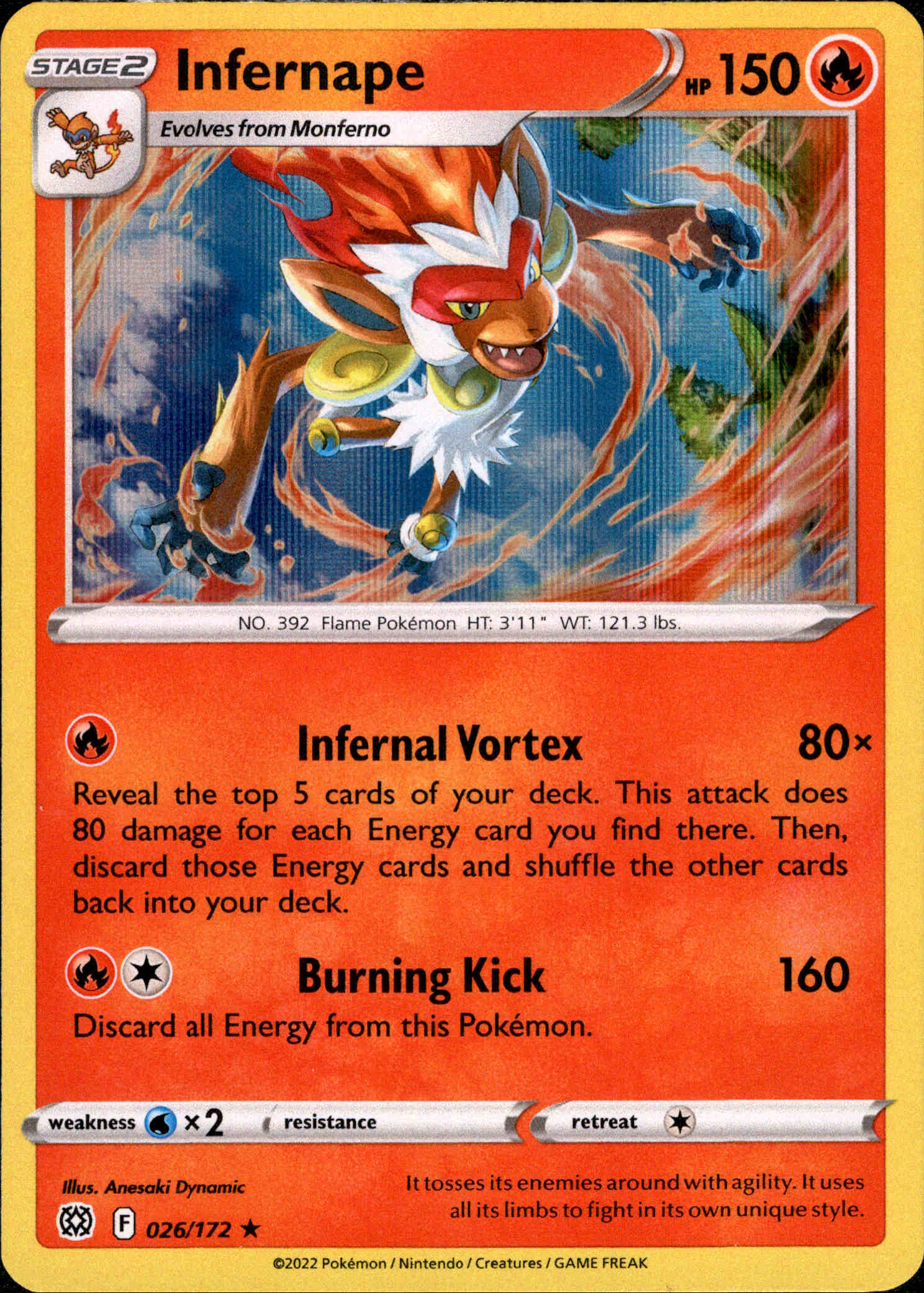 Infernape - 026/172 - Brilliant Stars - Holo – Card Cavern Trading ...