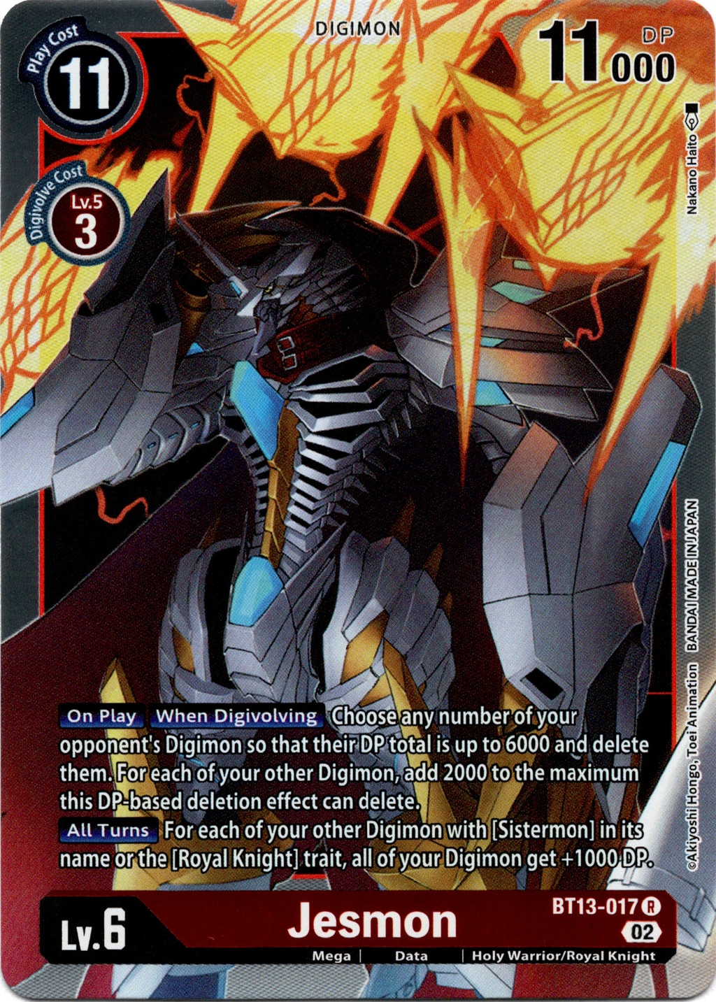 Jesmon - BT13-017 R - Versus Royal Knight - Foil – Card Cavern Trading ...