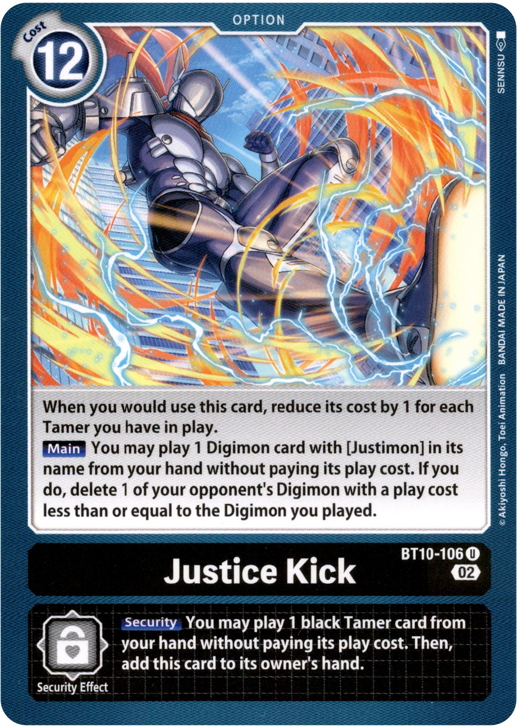 Justice Kick - BT10-106 U - Xros Encounter – Card Cavern Trading Cards, LLC