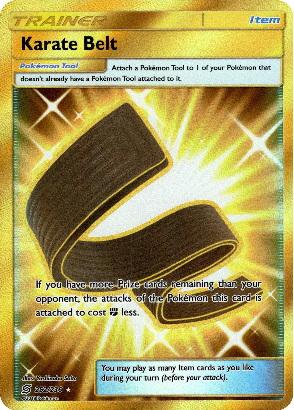 Karate Belt Secret Rare - 252/236 - Unified Minds - Holo – Card Cavern ...