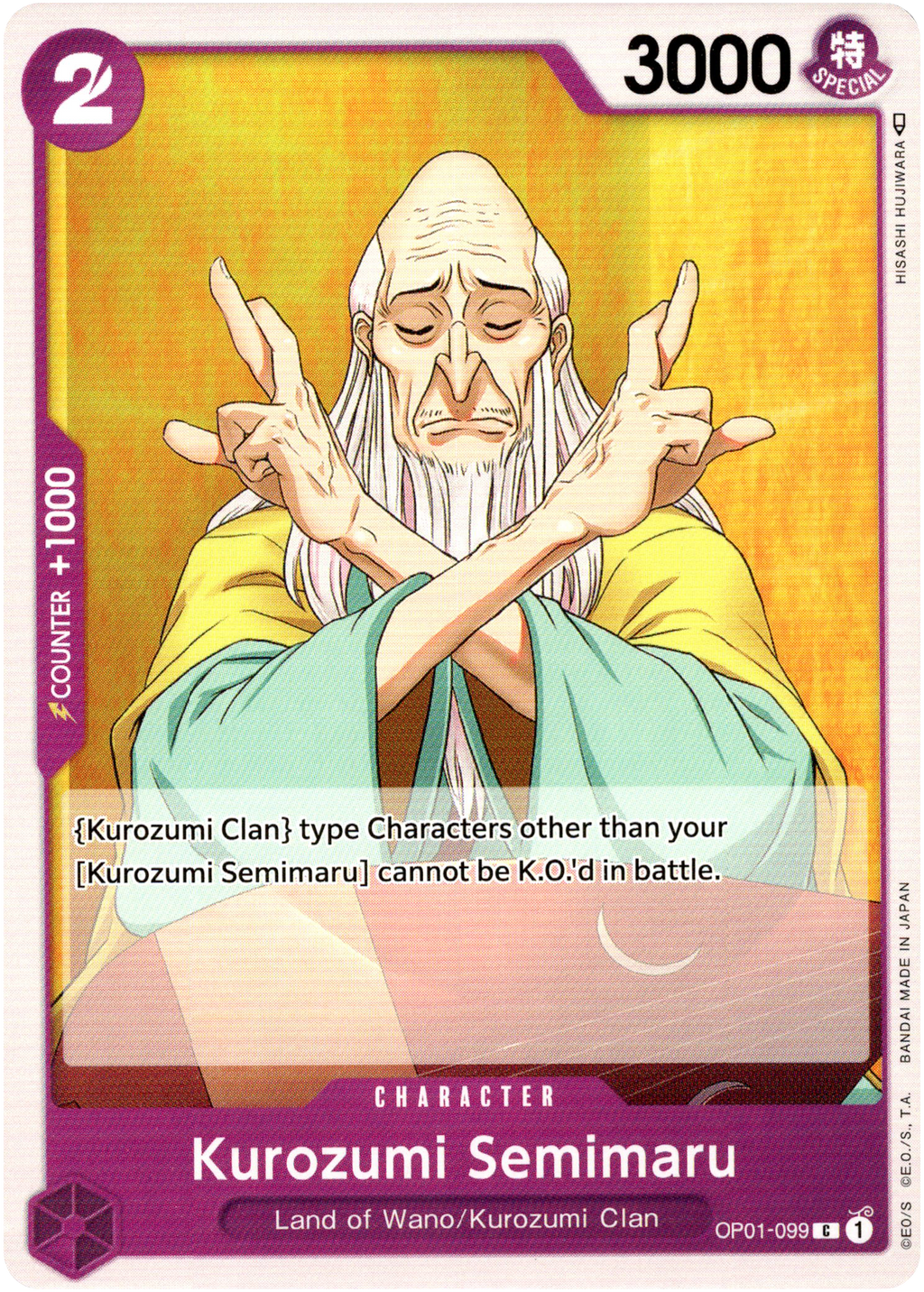 Kurozumi Semimaru - OP01-099 C - Romance Dawn – Card Cavern Trading ...