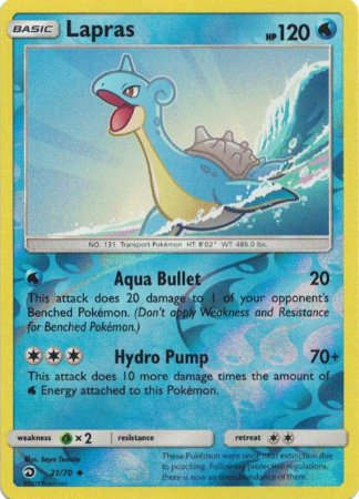 Lapras - 21/70 - Dragon Majesty - Reverse Holo – Card Cavern Trading ...