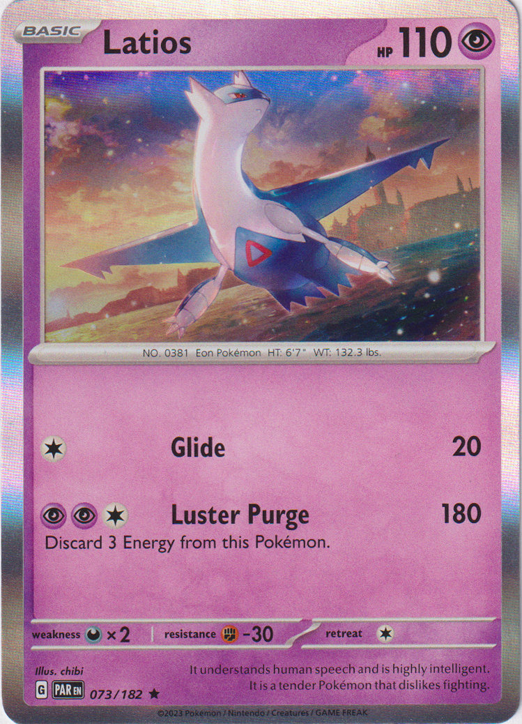 Latios - 073/182 - Paradox Rift - Holo – Card Cavern Trading Cards, LLC