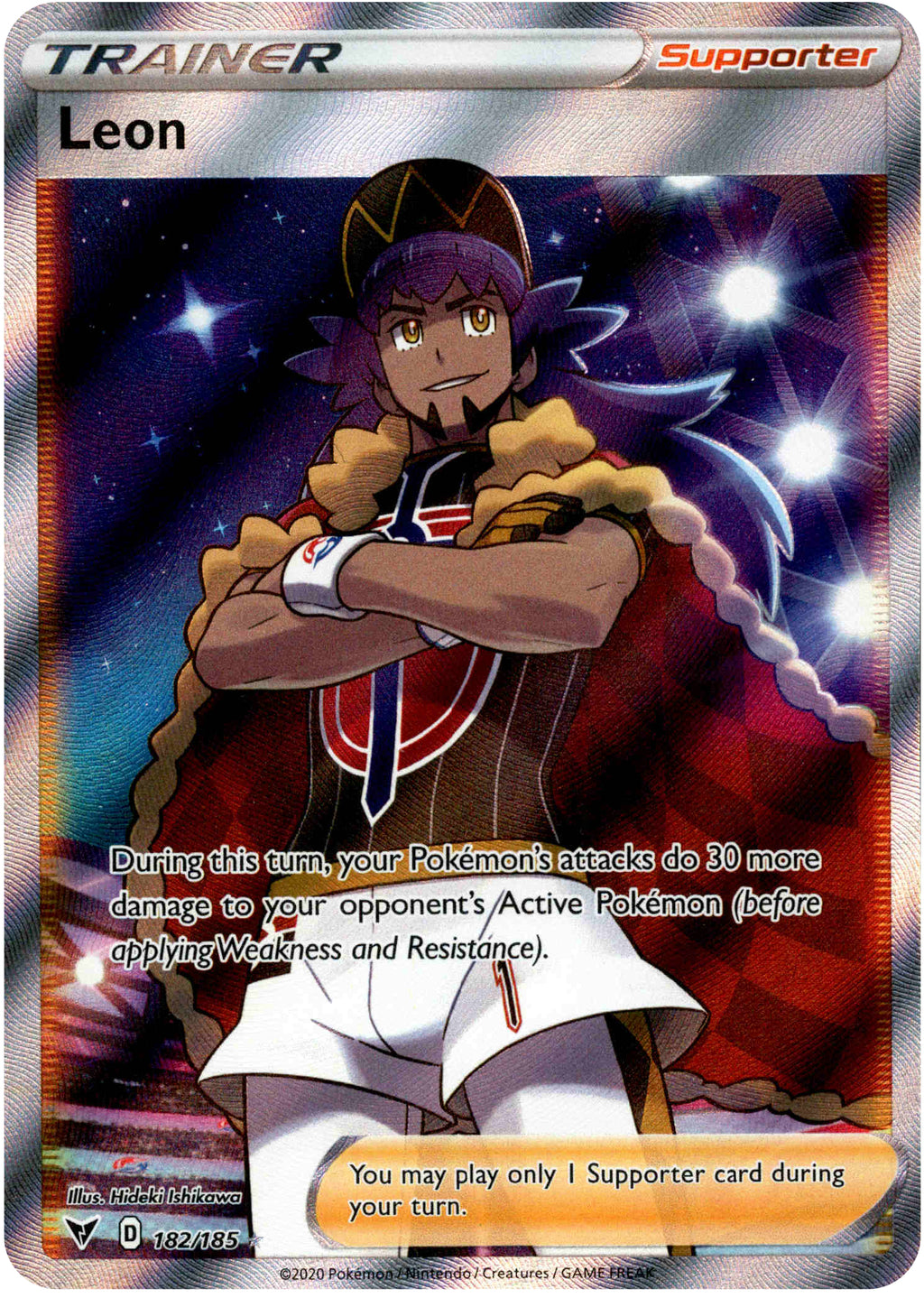 Leon Full Art - 182/185 - Vivid Voltage – Card Cavern Trading Cards, LLC